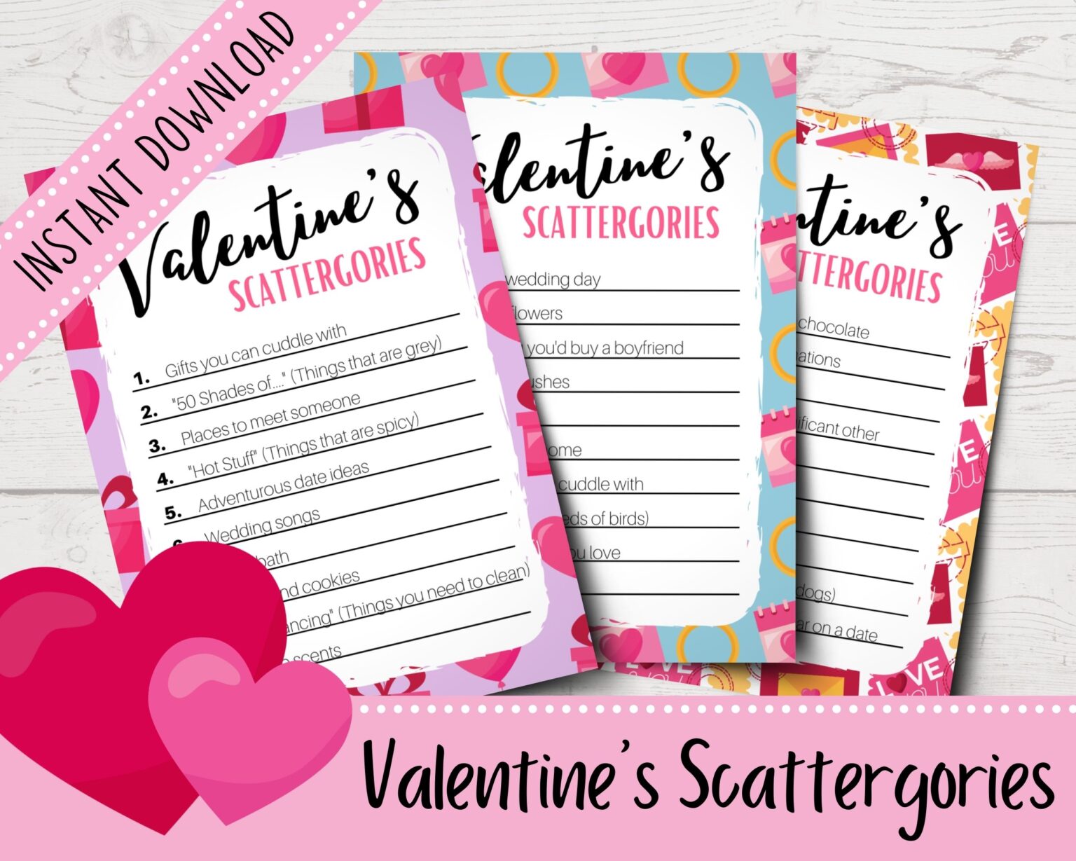 Valentine Scattergories: A Fun Valentine's Day Party Game!
