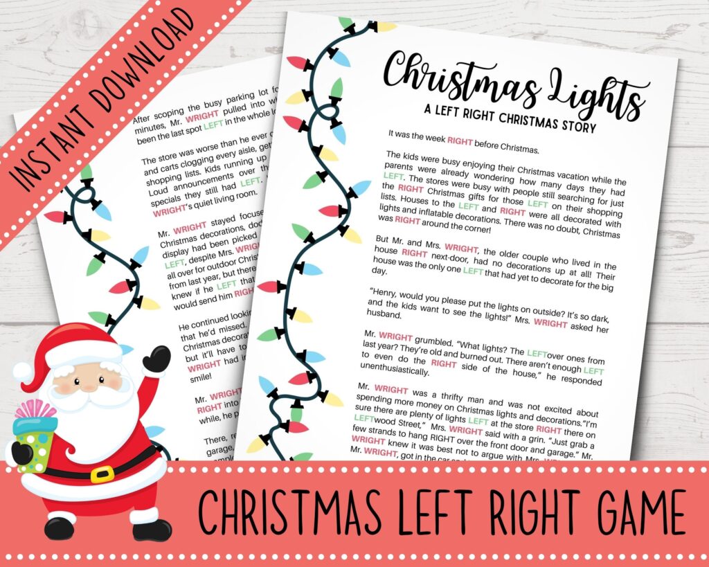 The Left Right Game Christmas Story [FREE Printable], 47% OFF