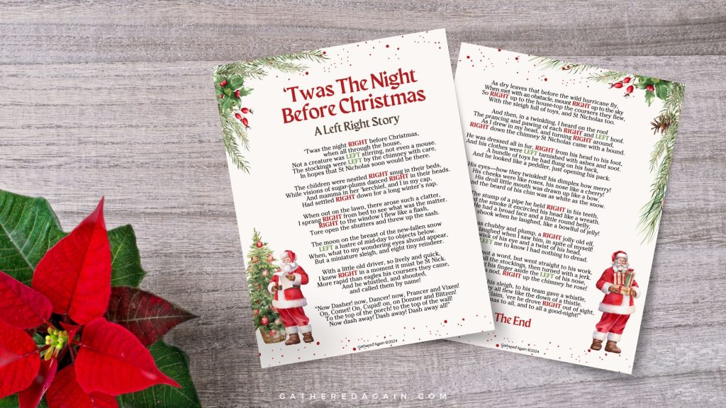 Twas The Night Before Christmas Left Right Game